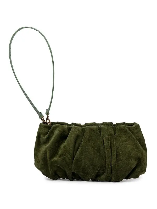 Staud Bean Ruched Suede Covertible Bag