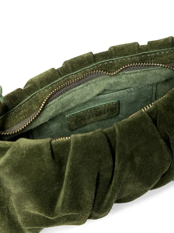 Staud Bean Ruched Suede Covertible Bag
