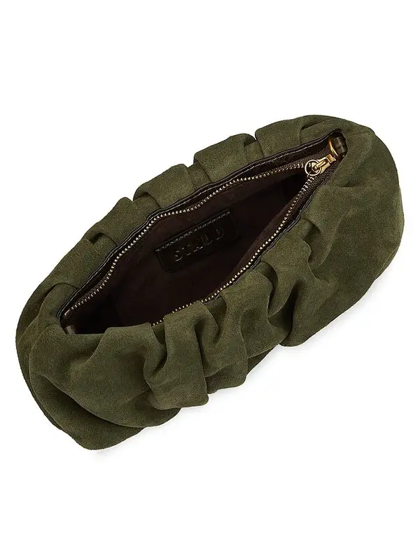 Staud Bean Ruched Suede Covertible Bag