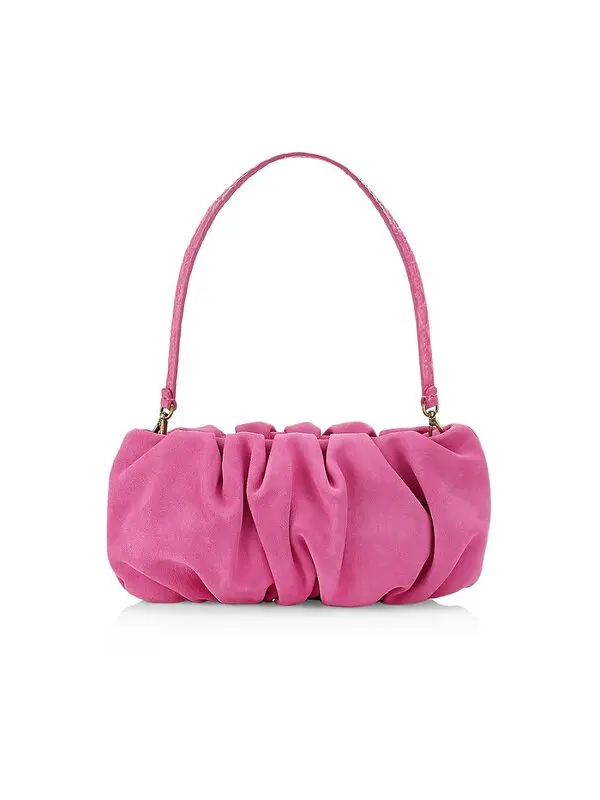 Staud Bean Ruched Suede Covertible Bag