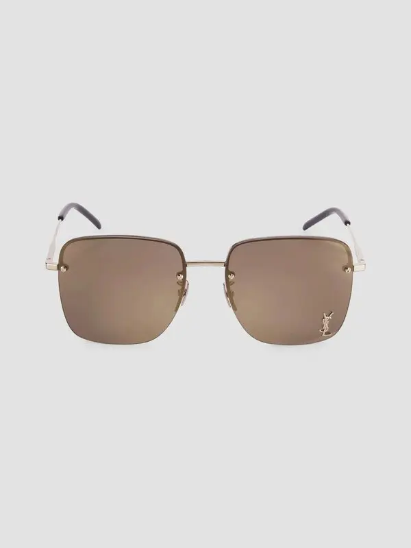 Saint Laurent Monogram 58mm Square Sunglasses - Brown