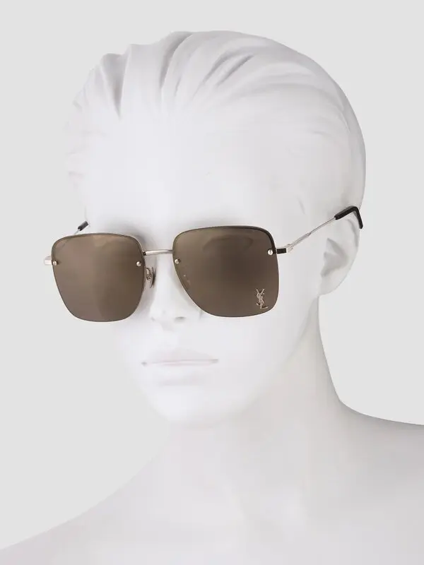 Saint Laurent Monogram 58mm Square Sunglasses - Brown