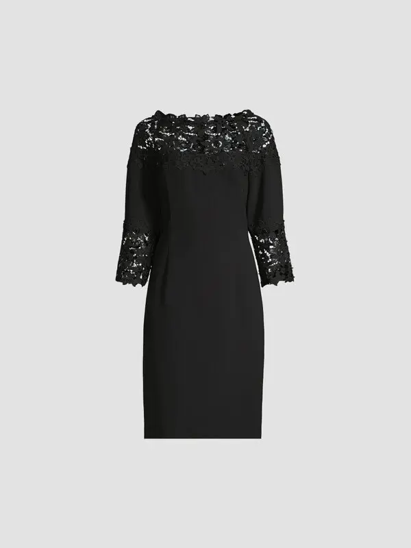 Shani Lace-trim Crepe Sheath Dress