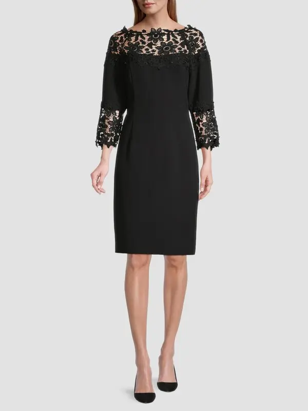 Shani Lace-trim Crepe Sheath Dress