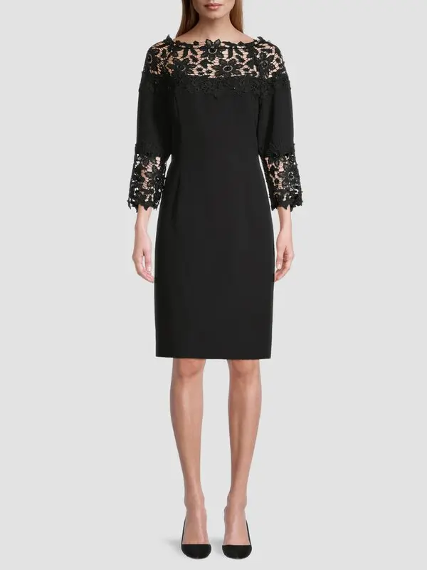 Shani Lace-trim Crepe Sheath Dress
