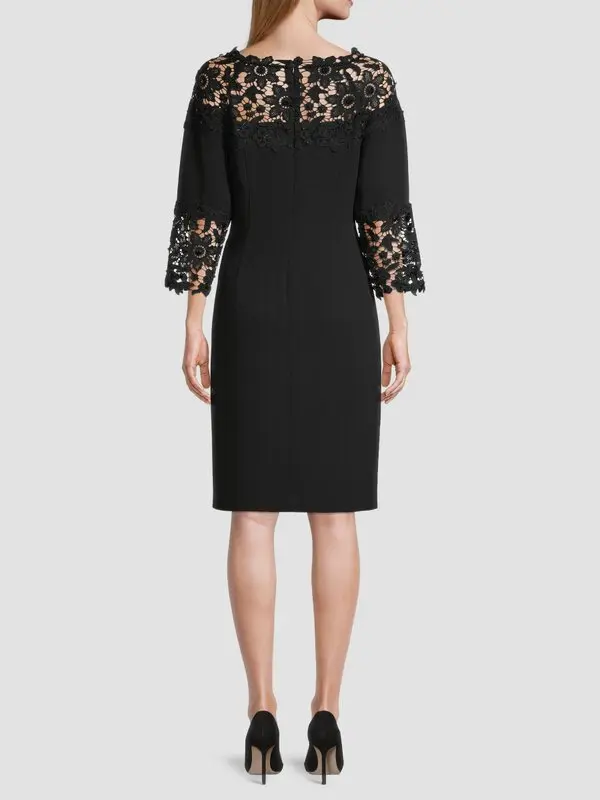 Shani Lace-trim Crepe Sheath Dress