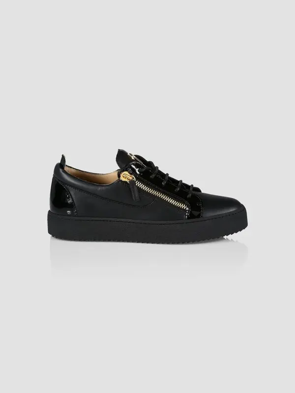 GIUSEPPE ZANOTTI Briel Side Zip Leather Low-top Sneakers