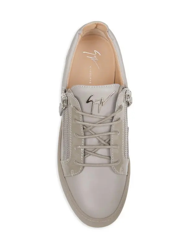 GIUSEPPE ZANOTTI Briel Side Zip Leather Low-top Sneakers