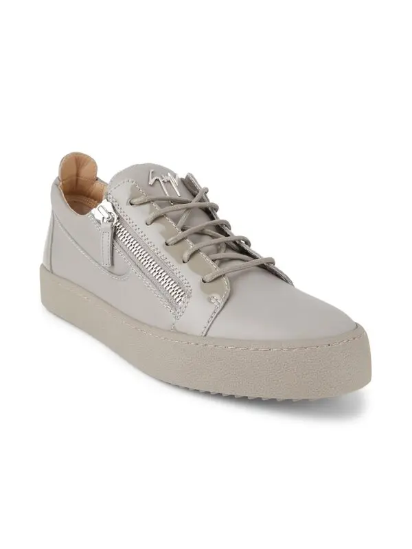 GIUSEPPE ZANOTTI Briel Side Zip Leather Low-top Sneakers