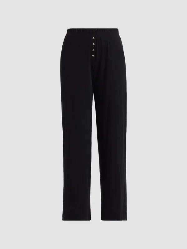 LESET Boxer Rib-knit Pants - Black