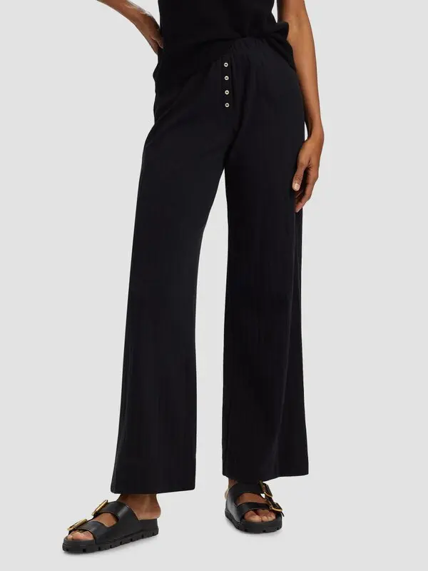 LESET Boxer Rib-knit Pants - Black
