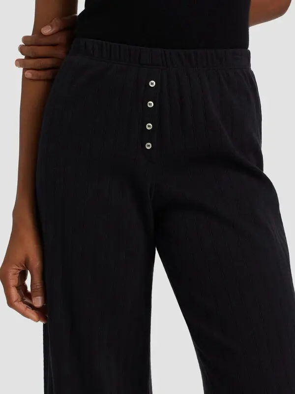 LESET Boxer Rib-knit Pants - Black
