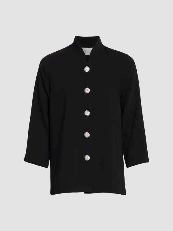 Caroline Rose Suzette Pavé-button Crepe Jacket
