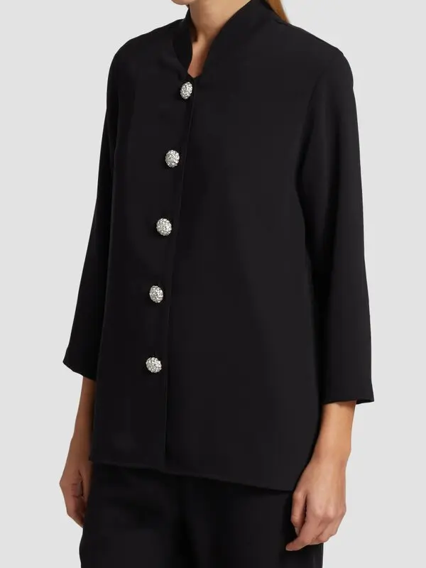 Caroline Rose Suzette Pavé-button Crepe Jacket