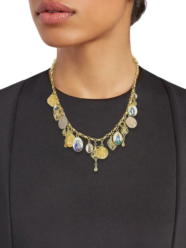 Dolce & Gabbana 18k Yellow & Antique Pendant Charm Necklace
