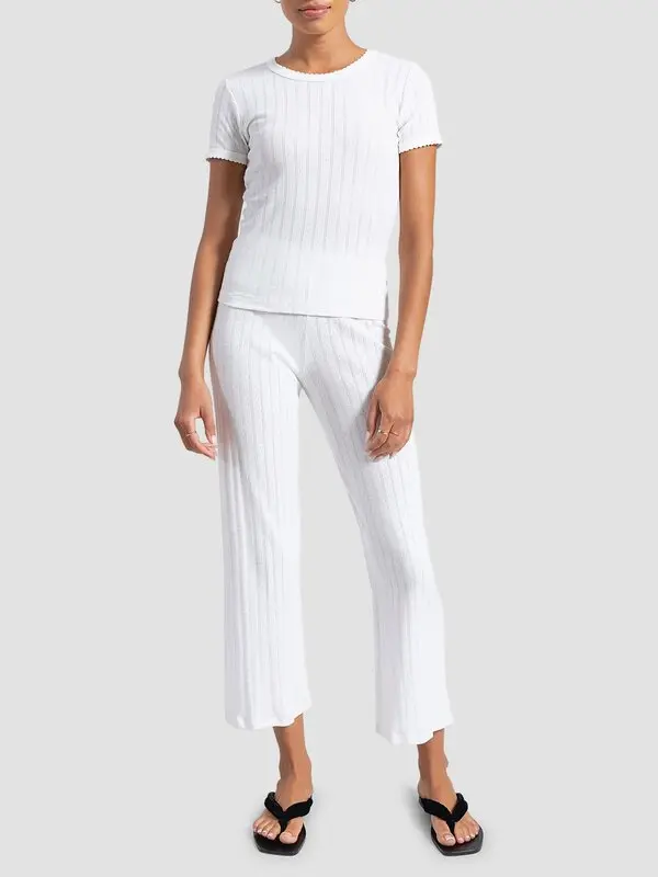 LESET Pointelle Crewneck T-shirt - White