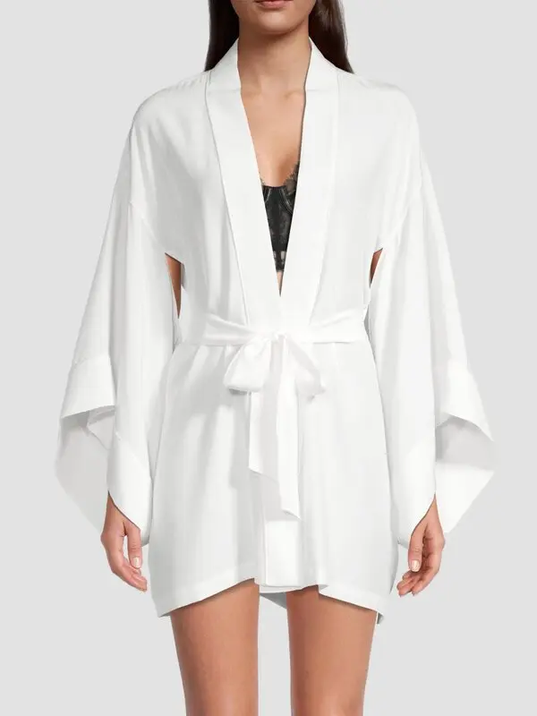 Kiki De Montparnasse Silk Kimono-inspired Robe - Ivory