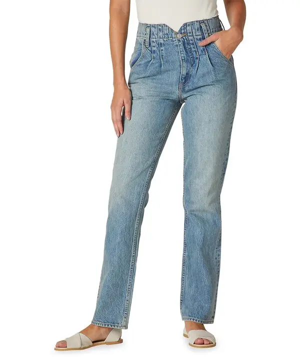 Hudson Jeans Pleated Straight-leg Jeans