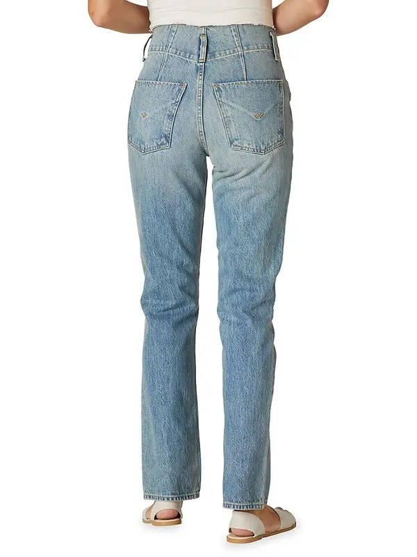 Hudson Jeans Pleated Straight-leg Jeans
