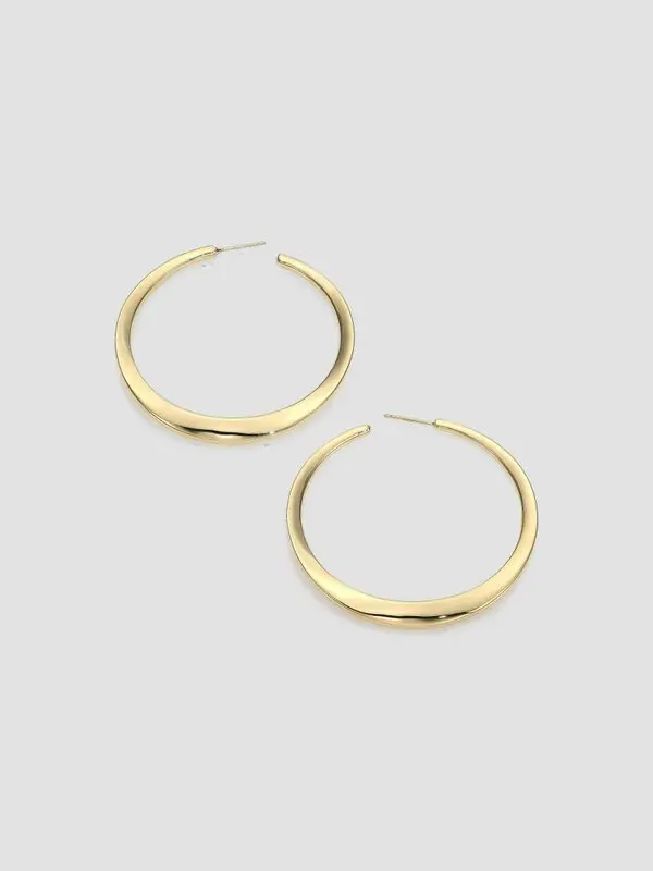 Ippolita Classico 18k Yellow Smooth Twisted Hoop Earrings