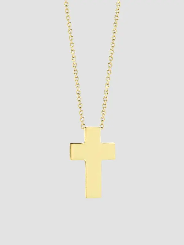 Roberto Coin Tiny Treasures 18k Yellow Cross Pendant Necklace - Gold