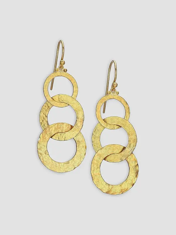Gurhan Hoopla 24k Yellow Infinity Triple-drop Earrings