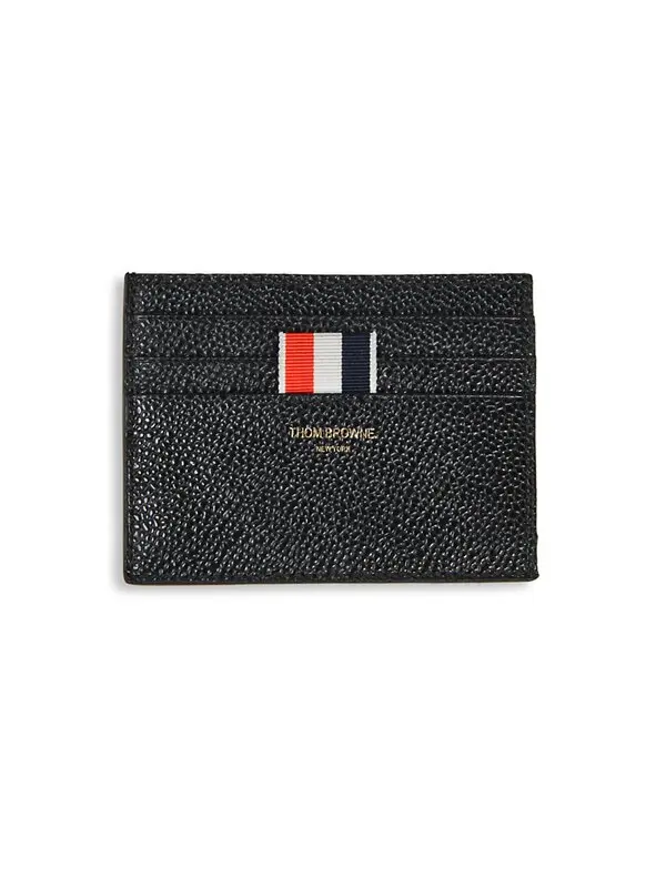 Thom Browne Pebble-grain Leather Card Holder - Black
