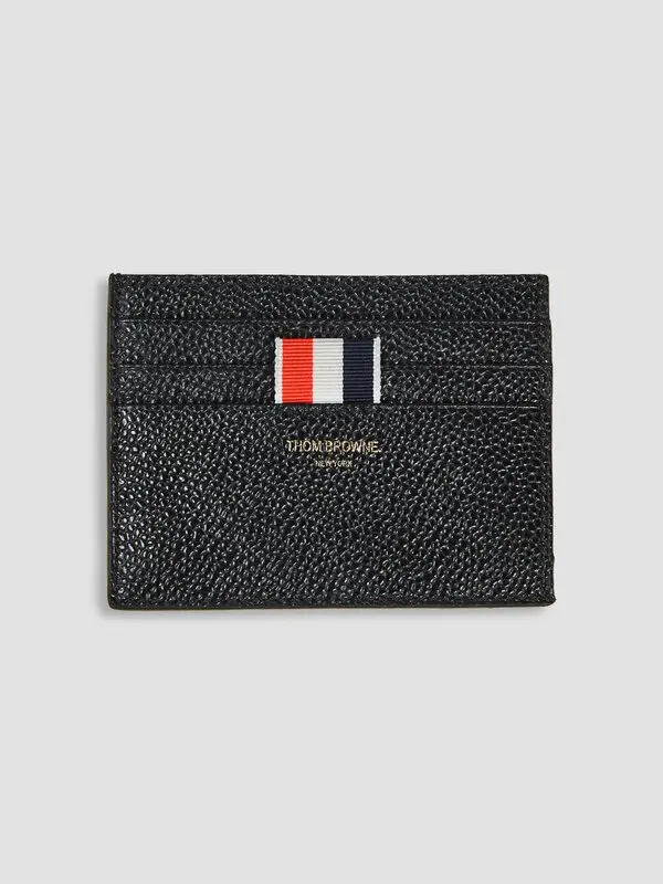 Thom Browne Pebble-grain Leather Card Holder - Black