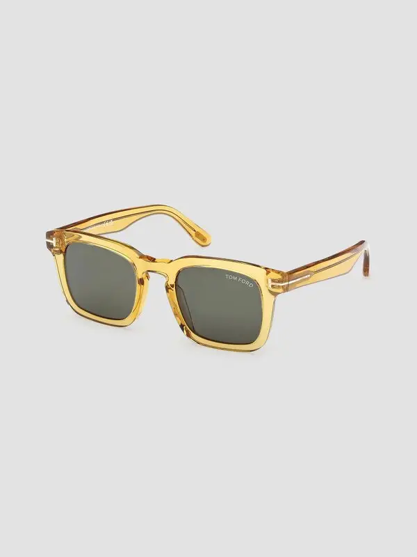 TOM FORD Dax 50mm Square Sunglasses - Yellow Grey