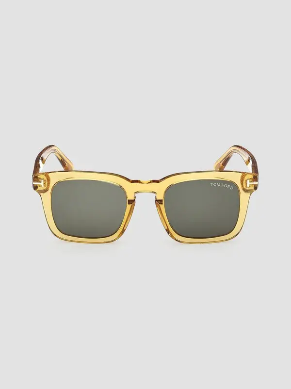 TOM FORD Dax 50mm Square Sunglasses - Yellow Grey