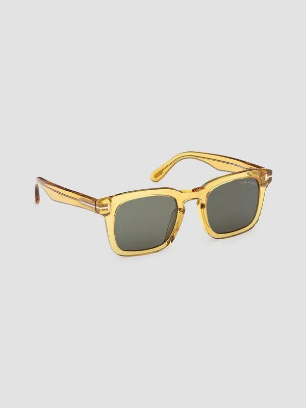 TOM FORD Dax 50mm Square Sunglasses - Yellow Grey