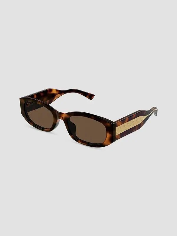 Gucci 55mm Oval Sunglasses - Brown