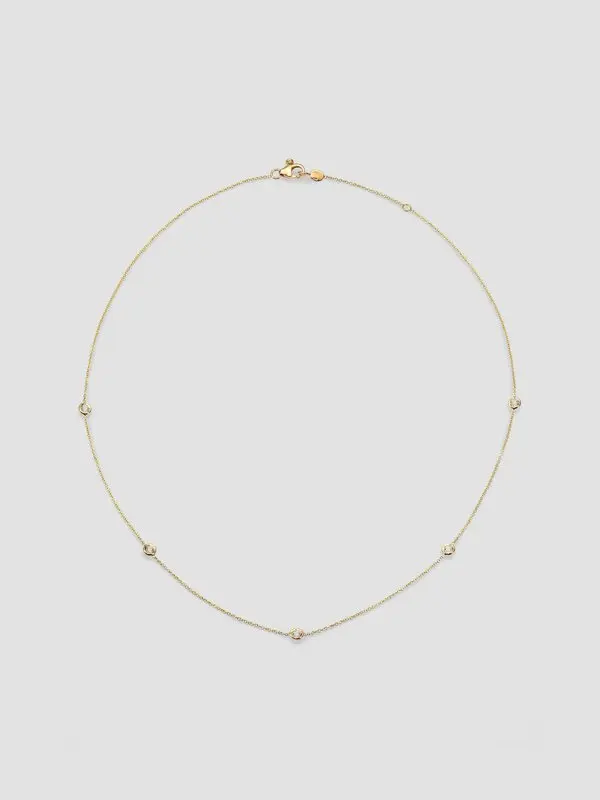 Roberto Coin Diamond The Inch 18k Yellow & Diamond 5-station Necklace/18 - Gold