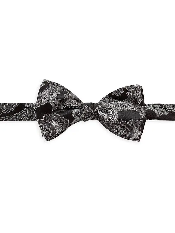Eton Paisley Silk-blend Pre-tied Bow Tie