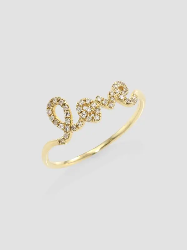 SYDNEY EVAN Love Diamond & 14k Yellow Ring - Gold
