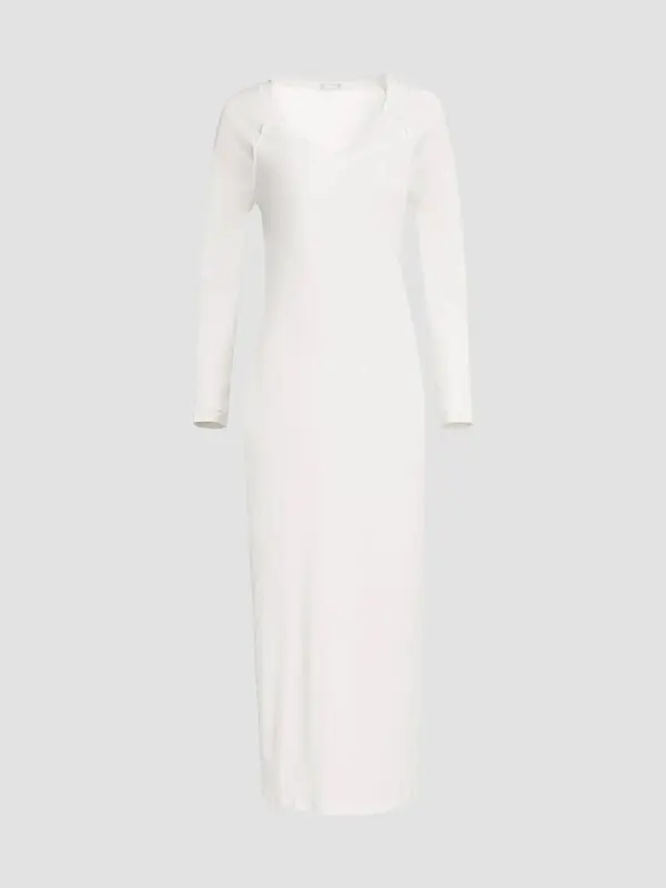 Hanro Pure Essence Long-sleeve Gown - Off White