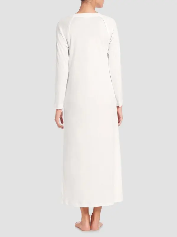 Hanro Pure Essence Long-sleeve Gown - Off White