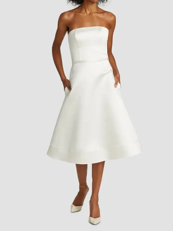 Amsale Duchesse Satin Strapless Dress