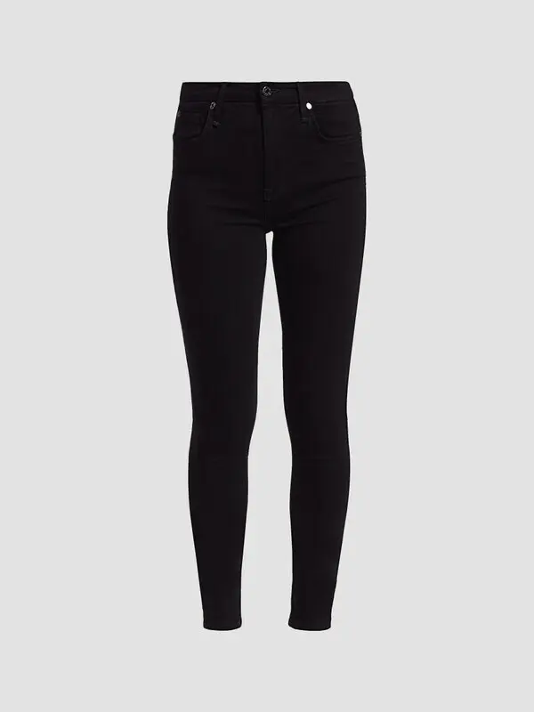 7 For All Mankind The High-rise Skinny Slim Illusion Jeans - Black Rinse
