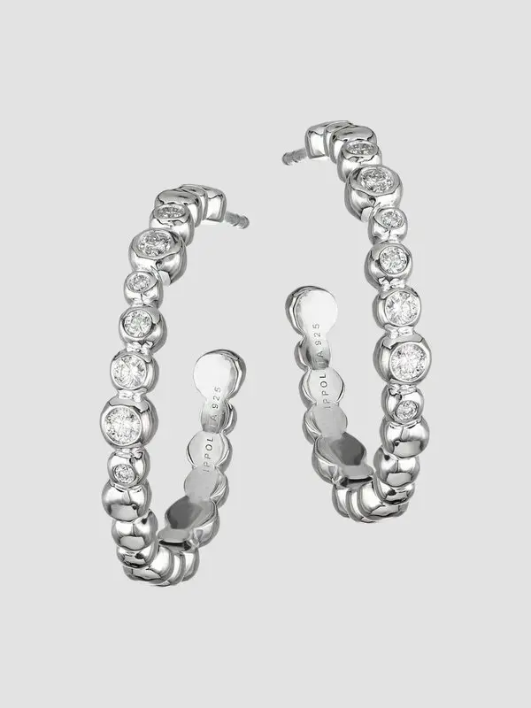 Ippolita Stardust Sterling & Diamond Hoop Earrings