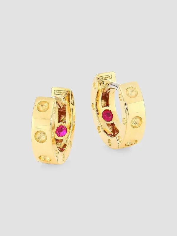 Roberto Coin Pois Moi 18k Yellow Huggie Hoop Earrings/0.28 - Gold