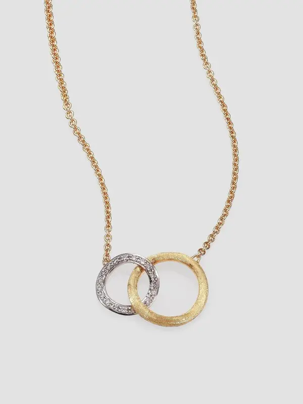 Marco Bicego Jaipur Link Diamond, 18k White & Yellow Pendant Necklace - Gold