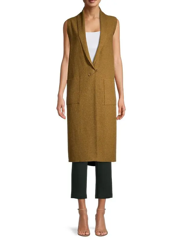 Eileen Fisher Long Shawl Collar Vest