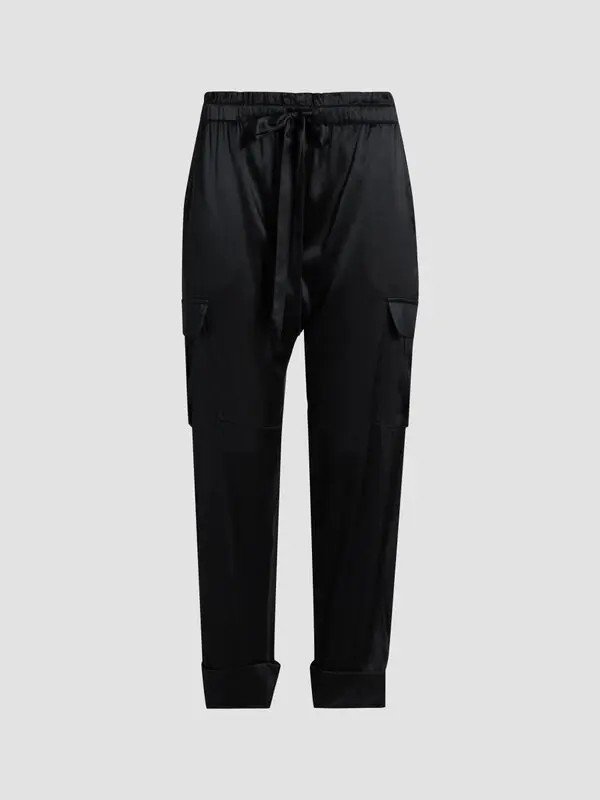 Cami Nyc Car Silk Charmeuse Cargo Pants - Black