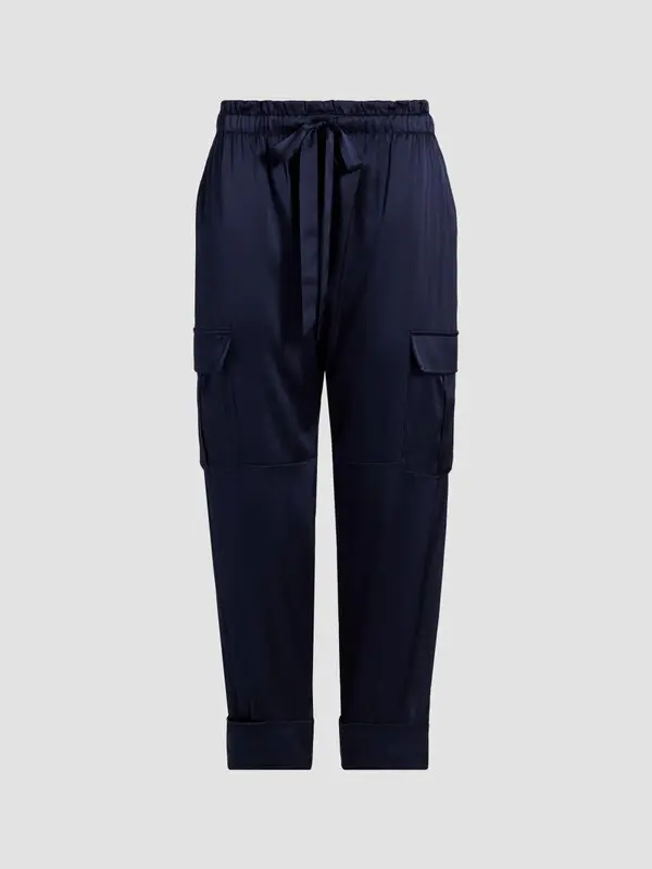 Cami Nyc Car Silk Charmeuse Cargo Pants - Navy
