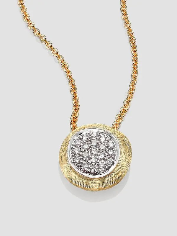 Marco Bicego Delicati Diamond, 18k Yellow & White Pendant Necklace - Gold
