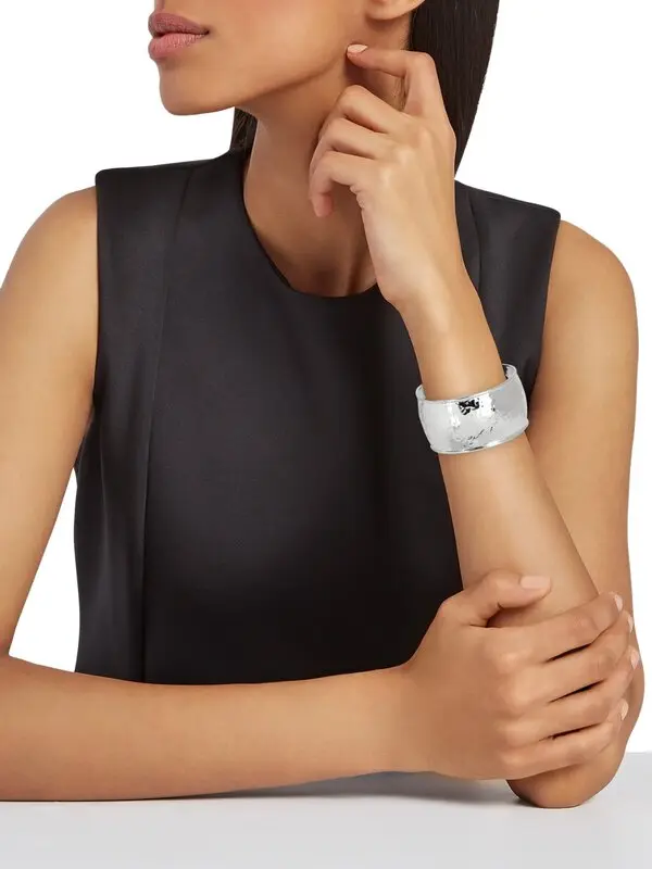 Ippolita Classico Statet Sterling Flat Hammered Cuff Bracelet