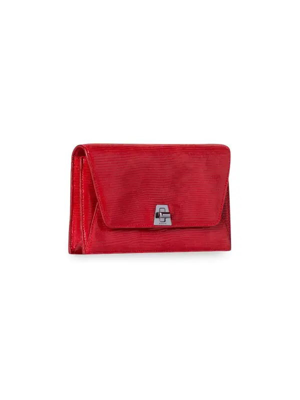 Akris Anouk Envelope Patent Leather Crossbody Bag - Lipstick