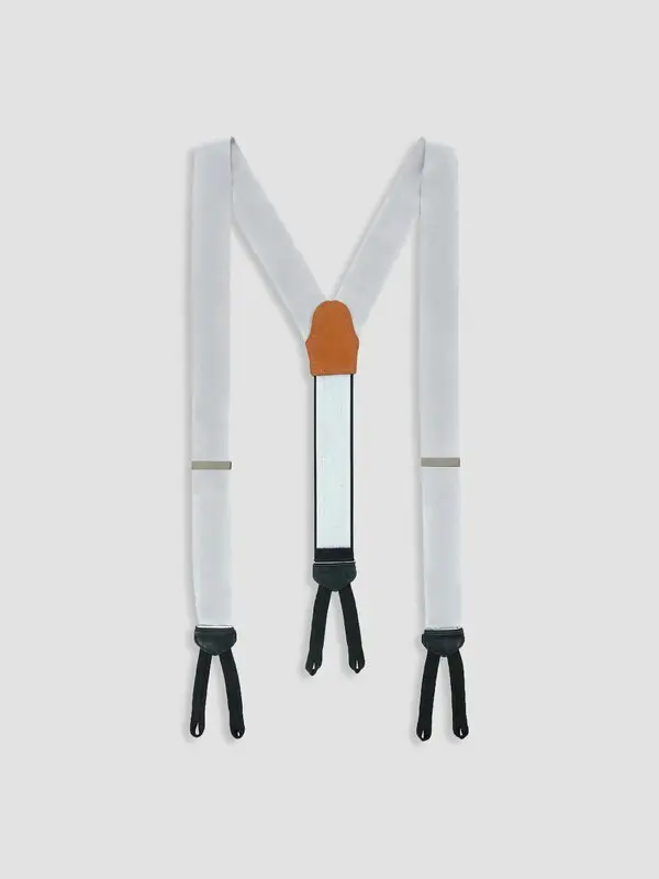 Trafalgar Sutton Silk Suspenders - Silver