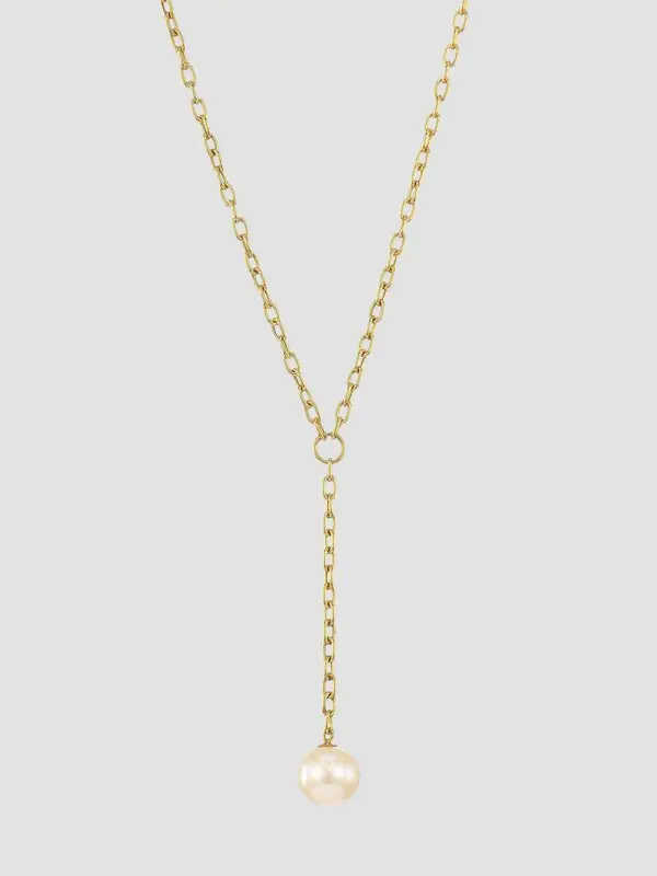 Zoe Chicco 14k & Freshwater 8mm Pearl Lariat Necklace - Gold